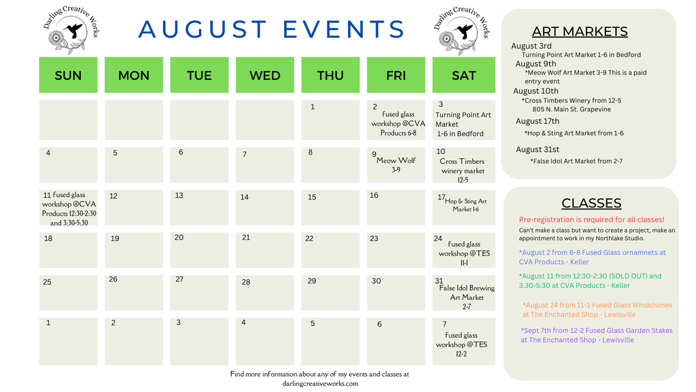 August Calender – Darling Creative Works